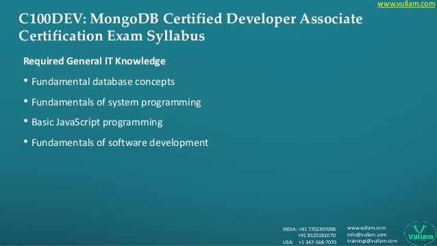 Complete Certification Guide On C100dev Mongodb Certified Developer