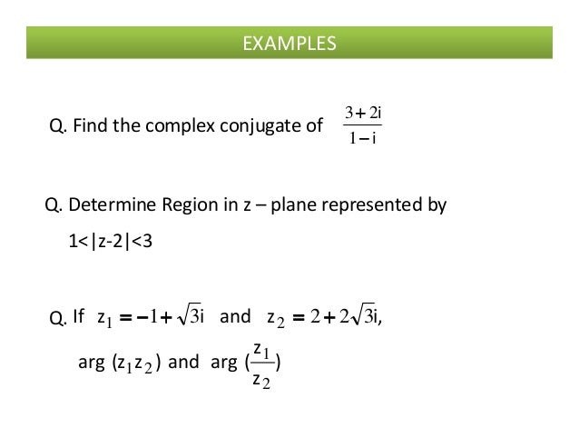 1 complex numbers