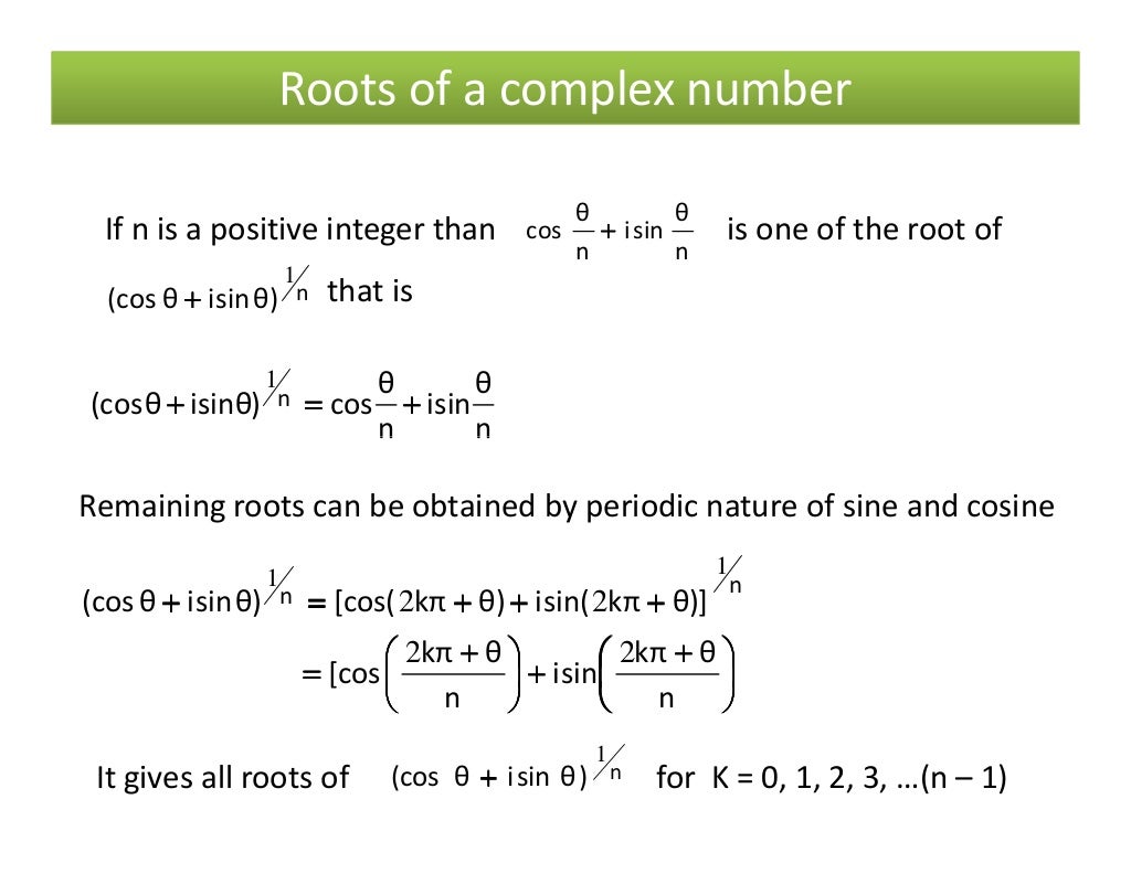 1 Complex Numbers