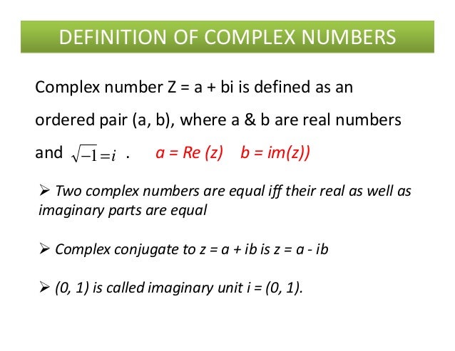 1 complex numbers