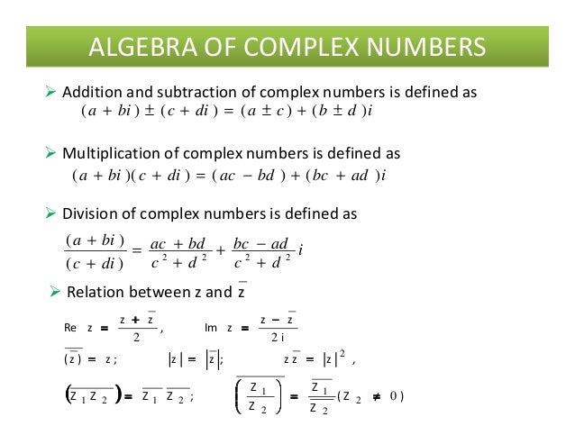 1 Complex Numbers