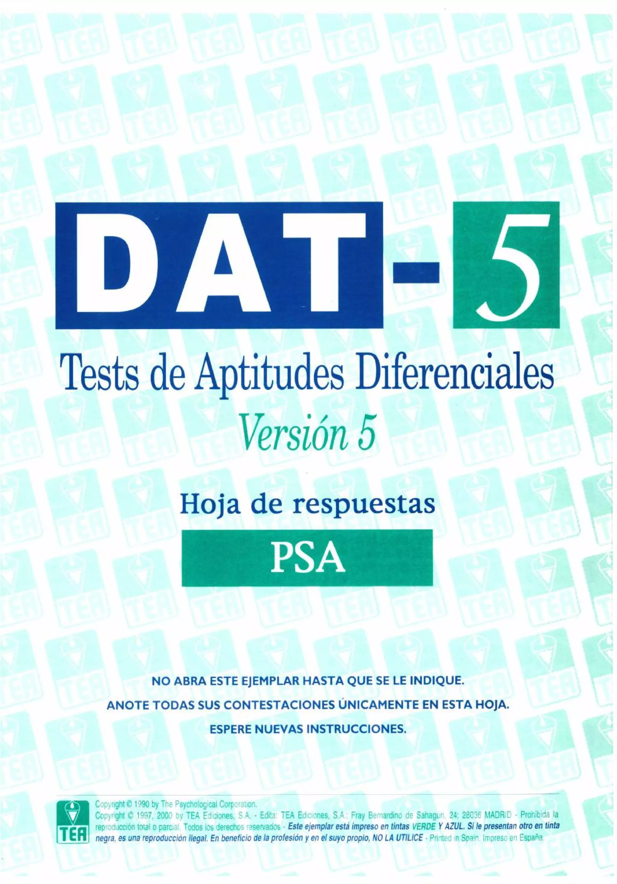 DAT-5? El Test de Aptitudes Diferenciales | PDF