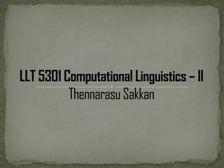 1 computational linguistics an introduction | PDF