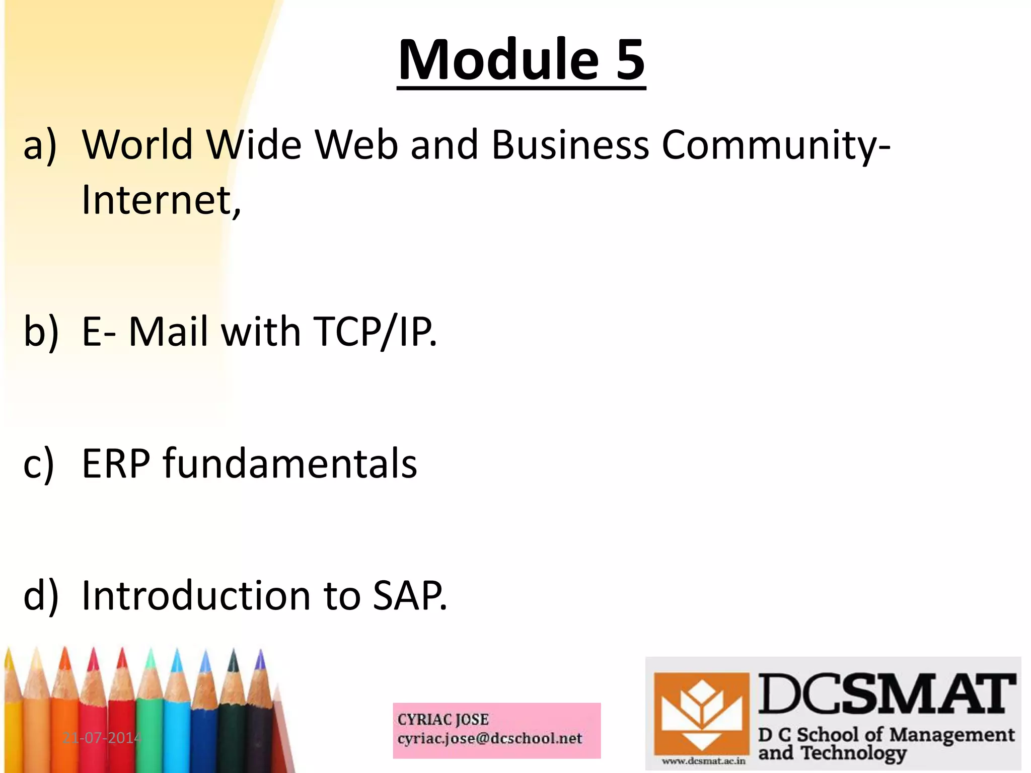 MBA computer application in business intro | PDF