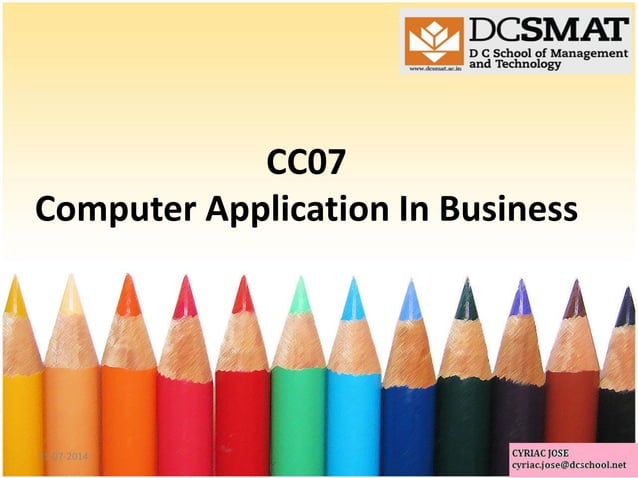 MBA computer application in business intro | PDF