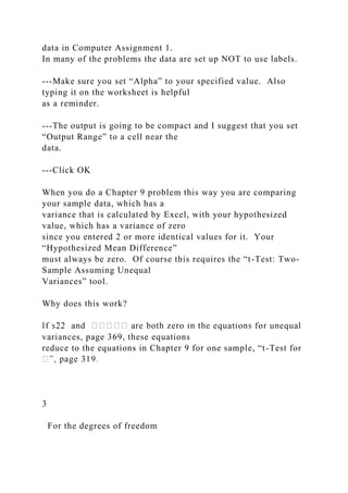 1 Computer Assignment 3 --- Hypothesis tests about m.docx