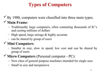 Computer System and its organization with different generations | PPT