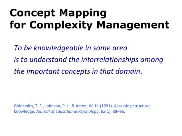 Concept mapping for complexity management | PPT