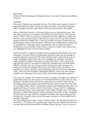 Islamic Studies - Concepts About Religion | DOC