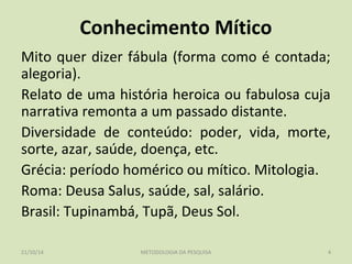 conhecimento [conceito e tipos] | PPT