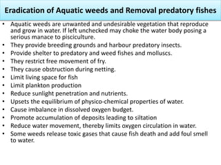 1 construction, preparation of ponds, seed, feed & health management of ...