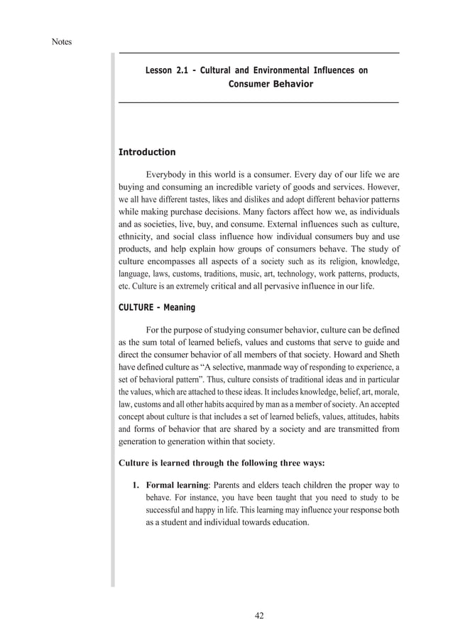 Consumer Behaviour marketing Management notes | PDF