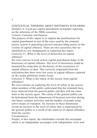 1CONTEXTUAL THINKING ABOUT DIFFERENT SCENARIOS Scenario A L.docx