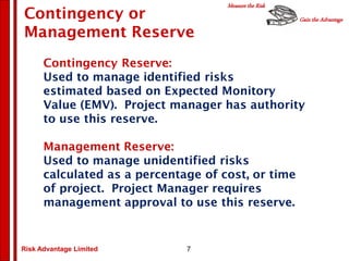 Contingency and management reserve | PDF