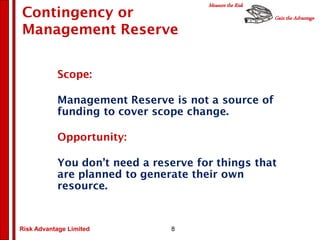 Contingency and management reserve | PDF