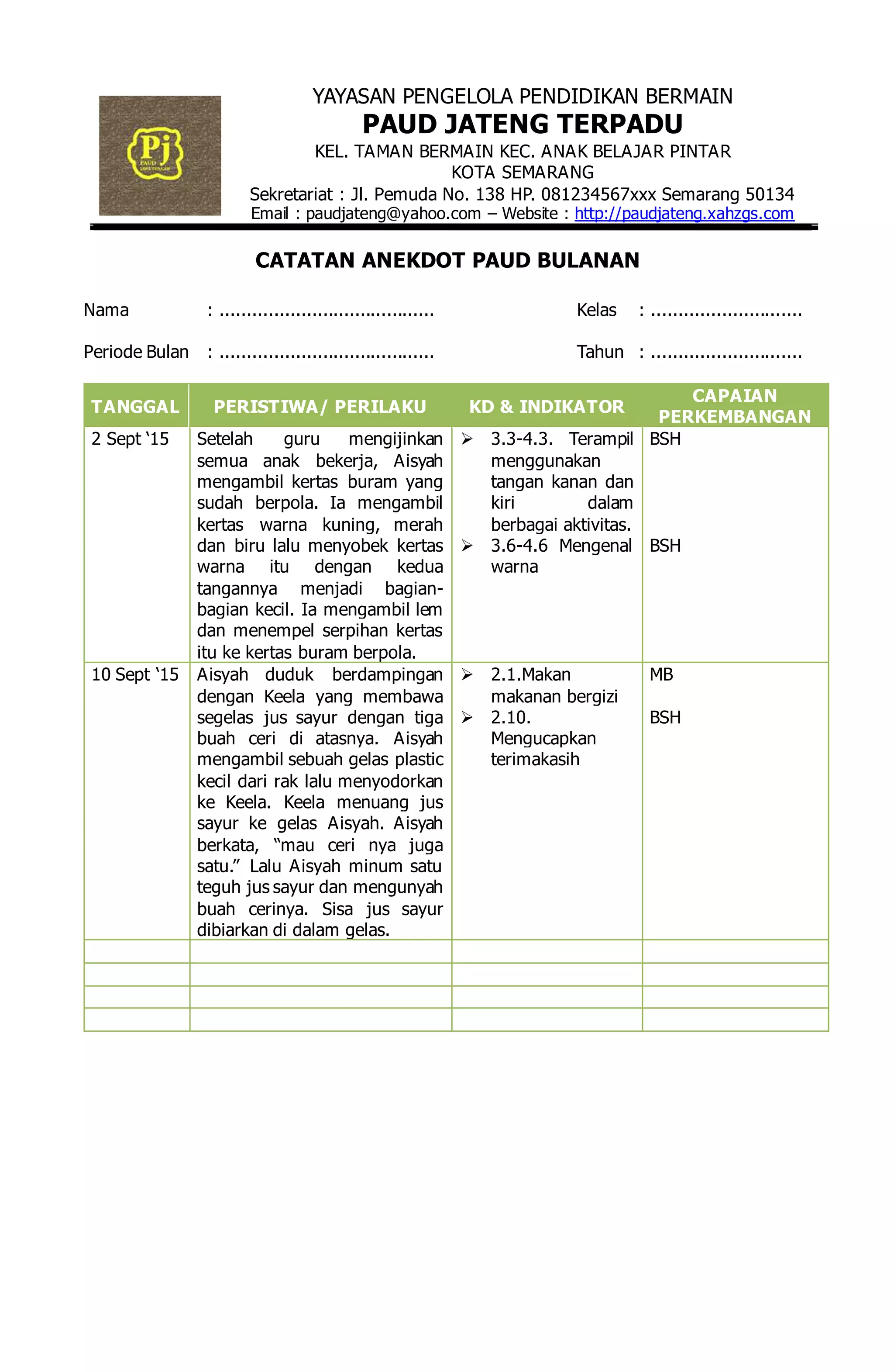 1 contoh catatan anekdot paud k 13 | DOCX