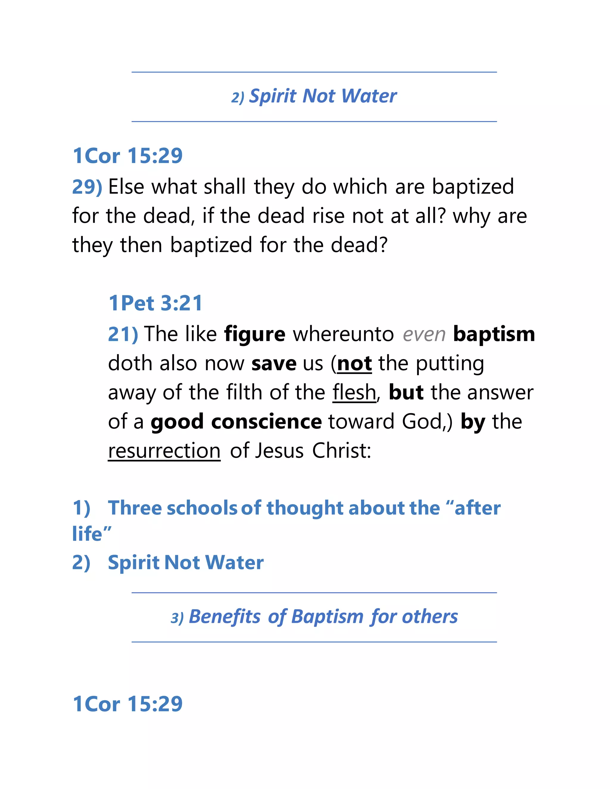1Cor 15:29 Three Applications One Interpretation | DOCX