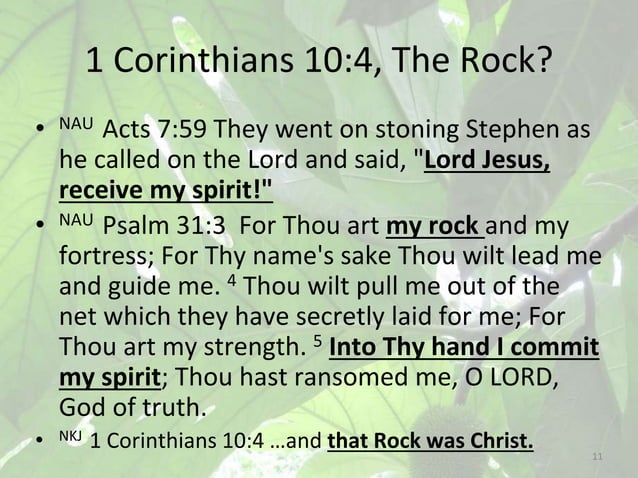 1 Corinthians 10;10, Moses Gave Land; Spiritualizing; The Spiritual ...
