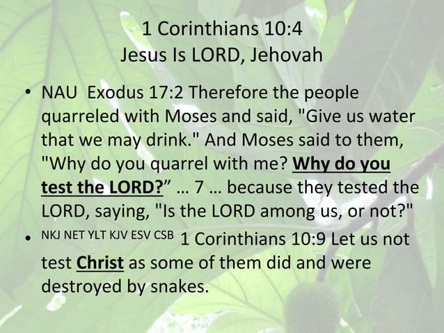 1 Corinthians 10;10, Moses Gave Land; Spiritualizing; The Spiritual ...