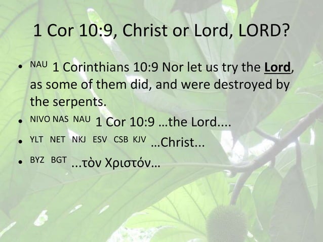 1 Corinthians 10;10, Moses Gave Land; Spiritualizing; The Spiritual ...