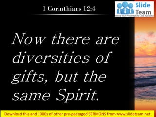 1 corinthians 12 4 the same spirit distributes them power point church ...