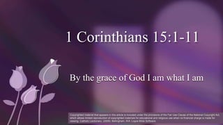 5th Sunday - Second Reading - 1 Corinthians 15:1–11 | PPT