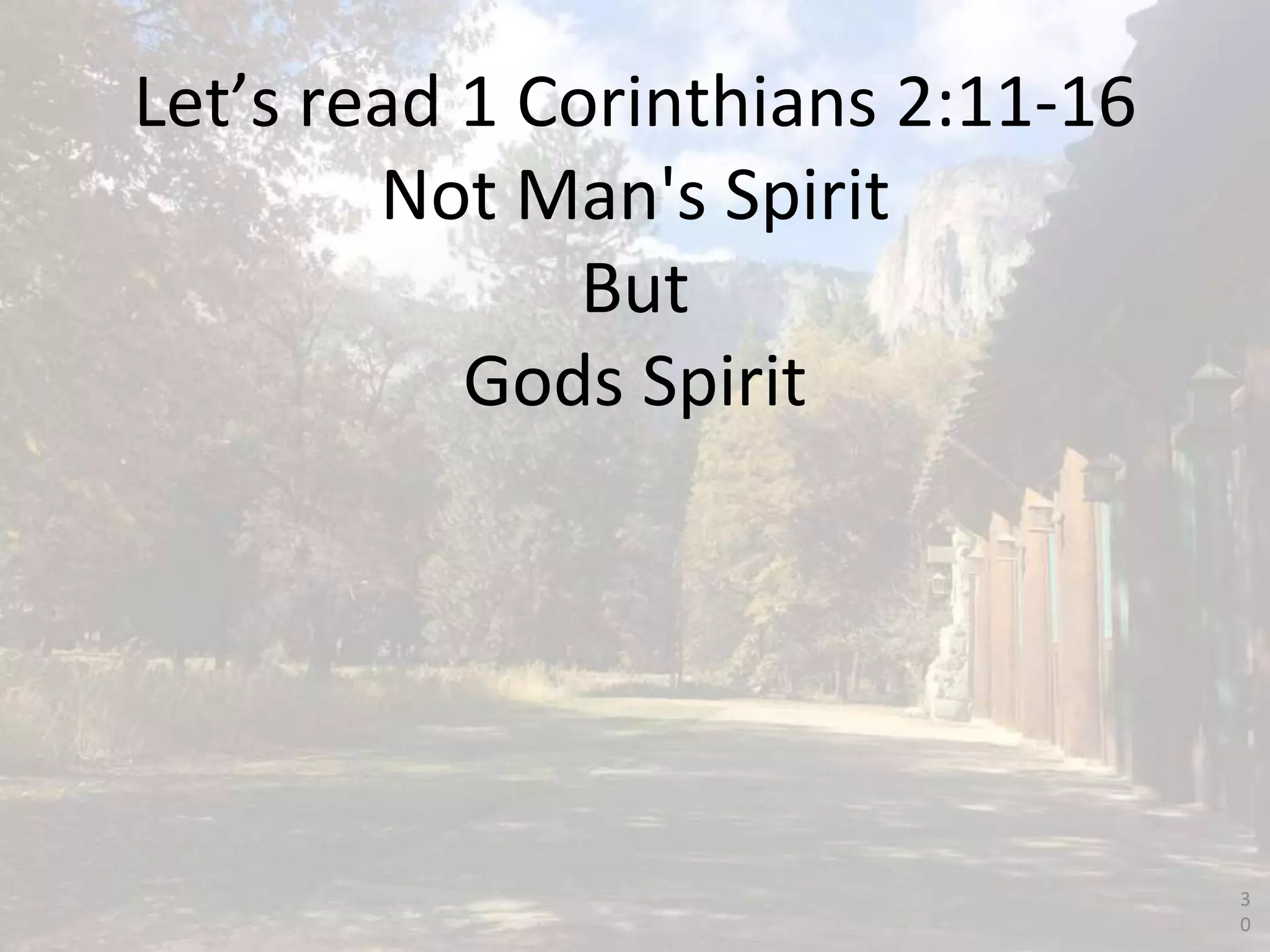 1 Corinthians 2, Heaven; Illumination Of The Holy Spirit; Mature ...