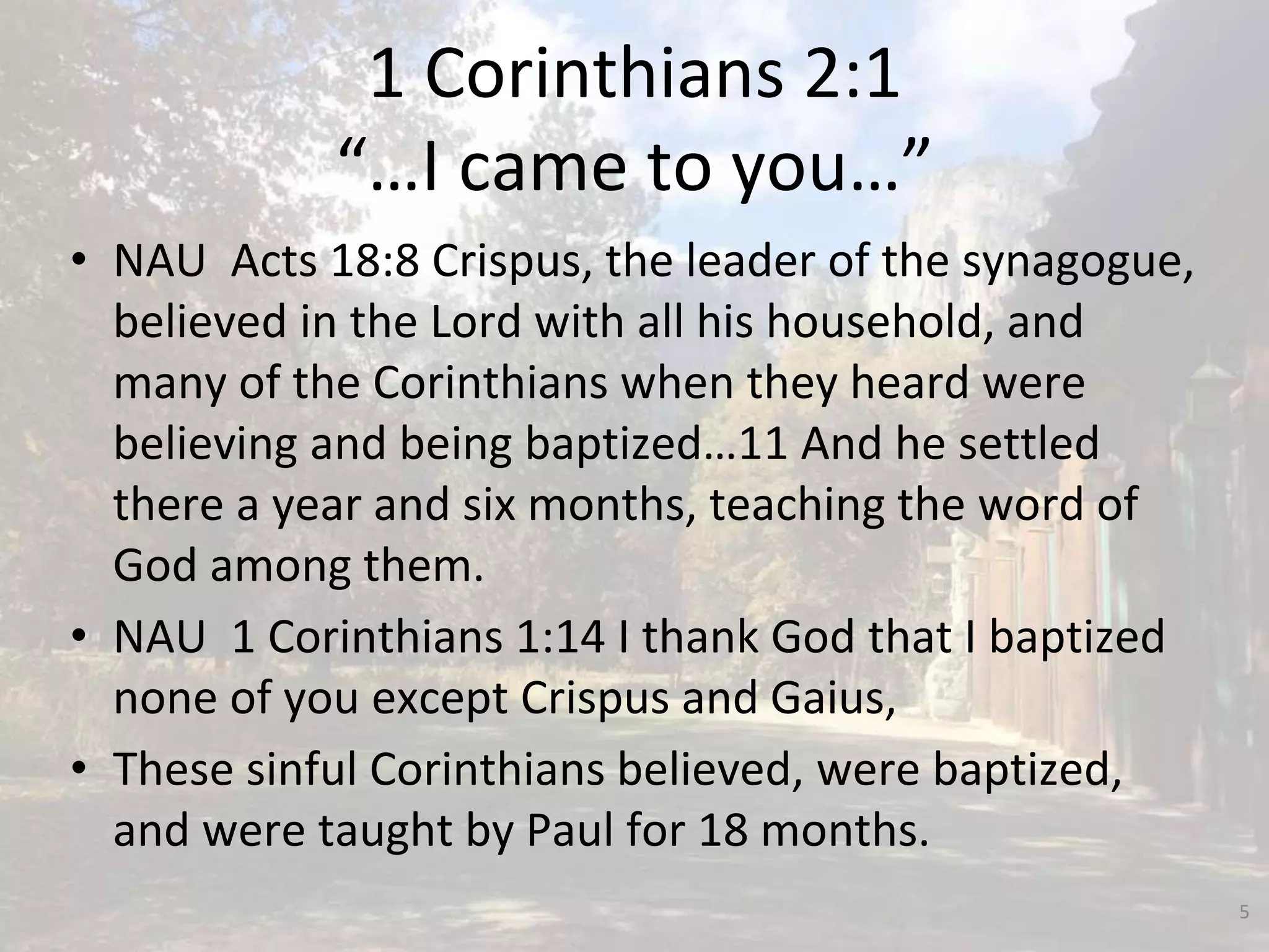 1 Corinthians 2, Heaven; Illumination Of The Holy Spirit; Mature ...