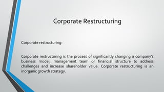 1 Corporate Restructuring Meaning and concept | PPT