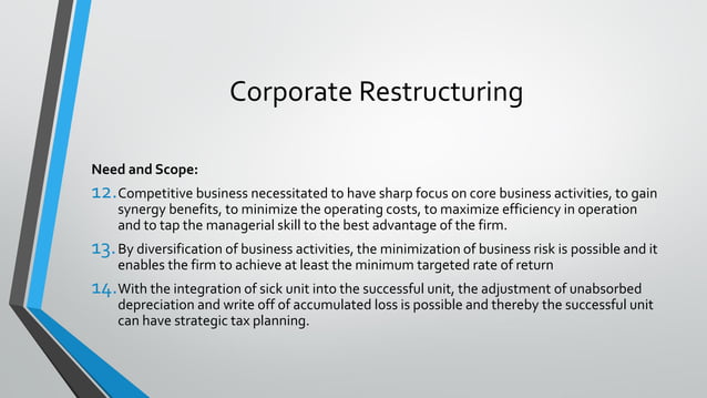 1 Corporate Restructuring Meaning and concept | PPT
