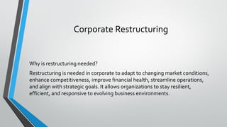 1 Corporate Restructuring Meaning and concept | PDF