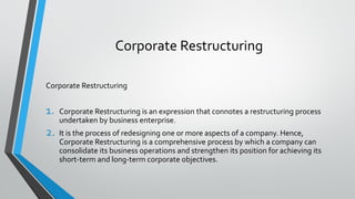 1 Corporate Restructuring Meaning and concept | PPT