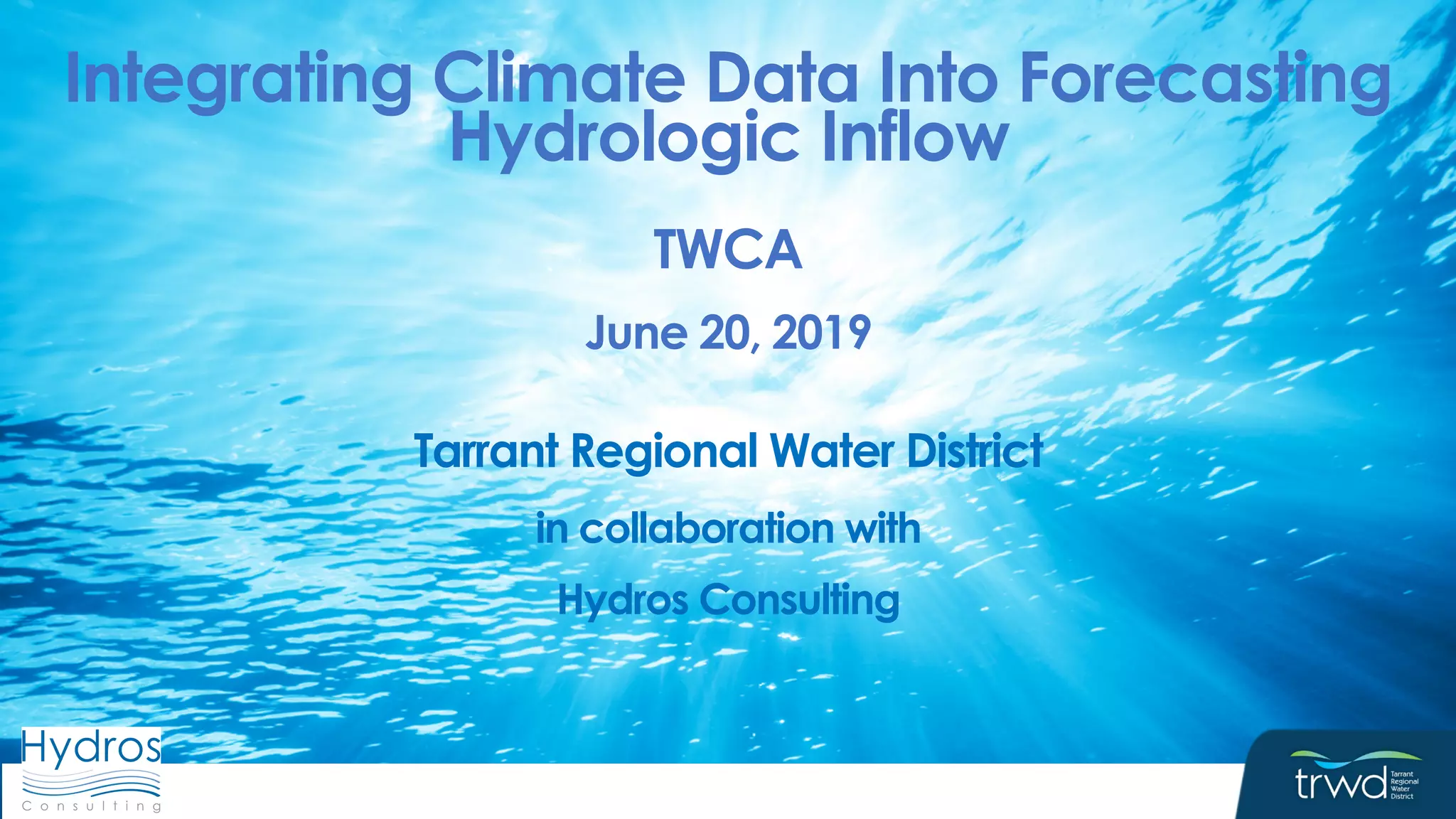 Integrating Climate Data Into Forecasting Hydrologic Inflow - Laura ...