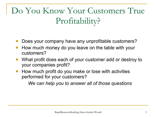 Customer Profitability Improvement | PPT