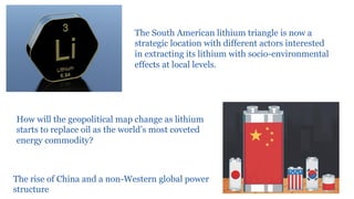 Lithium, its geopolitics and the low carbon energy transition | PPT