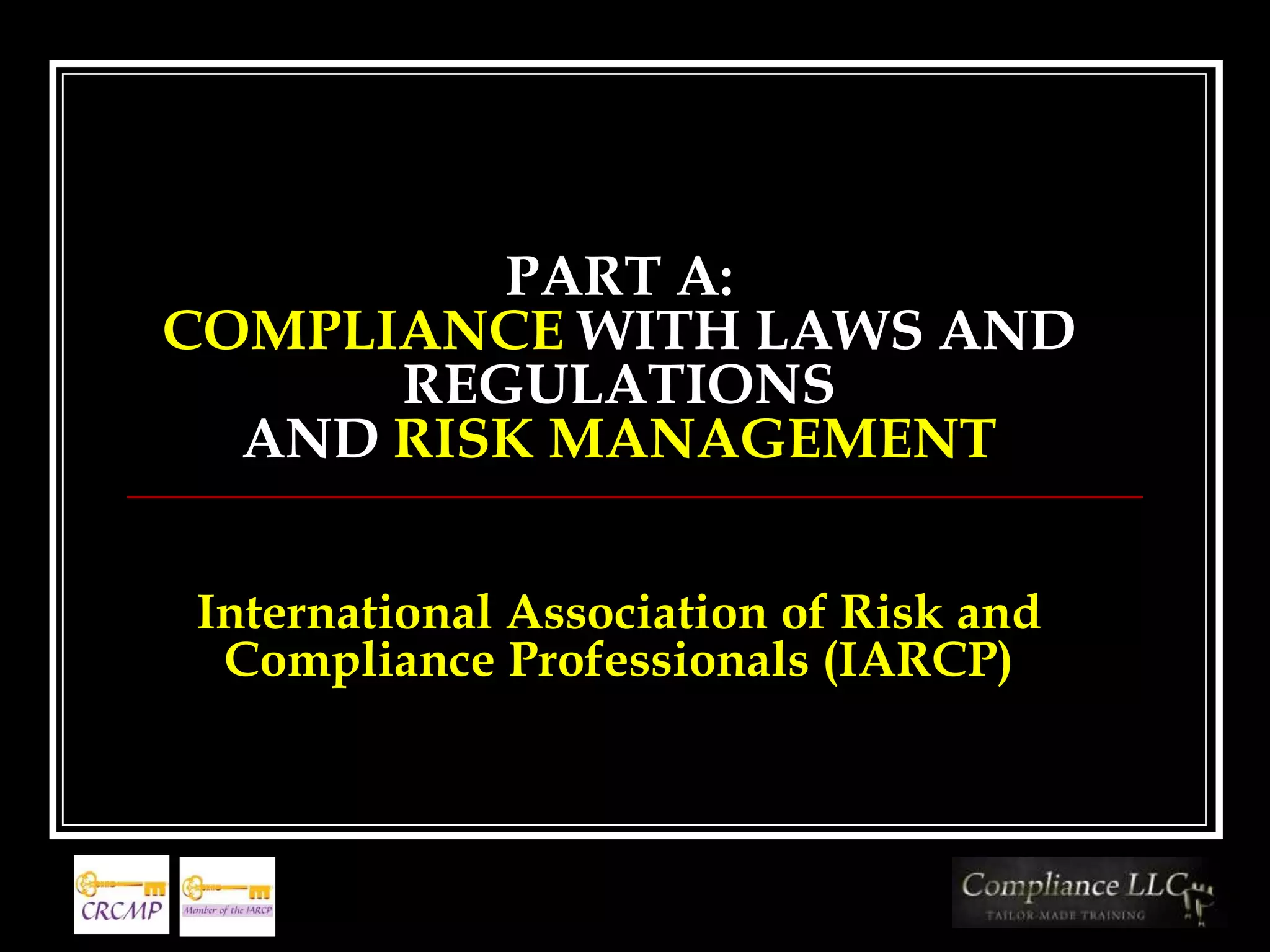 Certified Risk and Compliance Management Professional (CRCMP) Prep ...