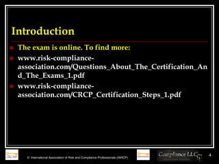 Certified Risk and Compliance Management Professional (CRCMP) Prep ...