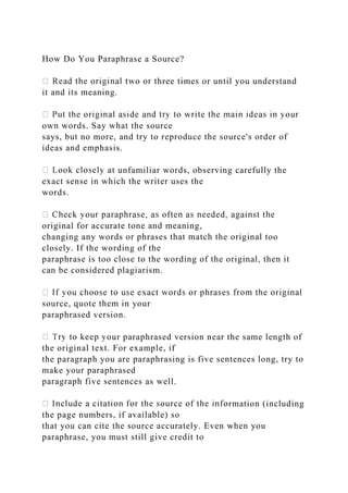 1 Created in 2015 GUIDELINES FOR PARAPHRASING SOUR.docx