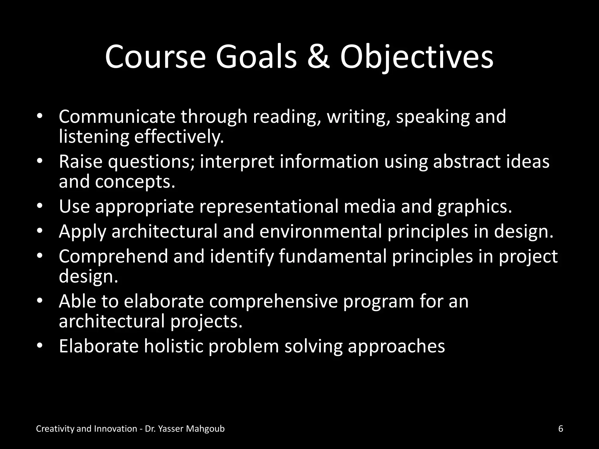 Creativity and Innovation - course introduction - الإبداع والابتكار ...