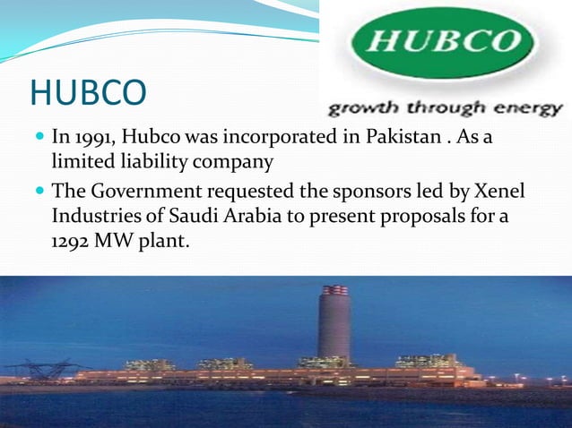 Credit & Risk analysis of Hubco power company Pakistan | PPT