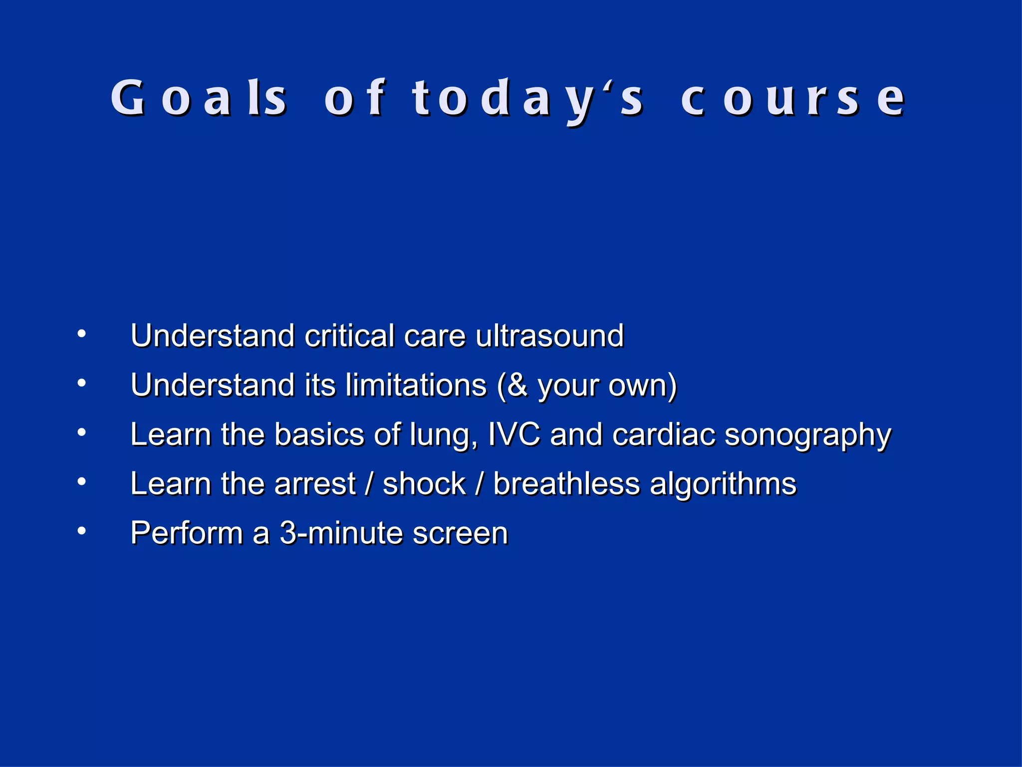 Introduction to Critical Care Ultrasound | PPT