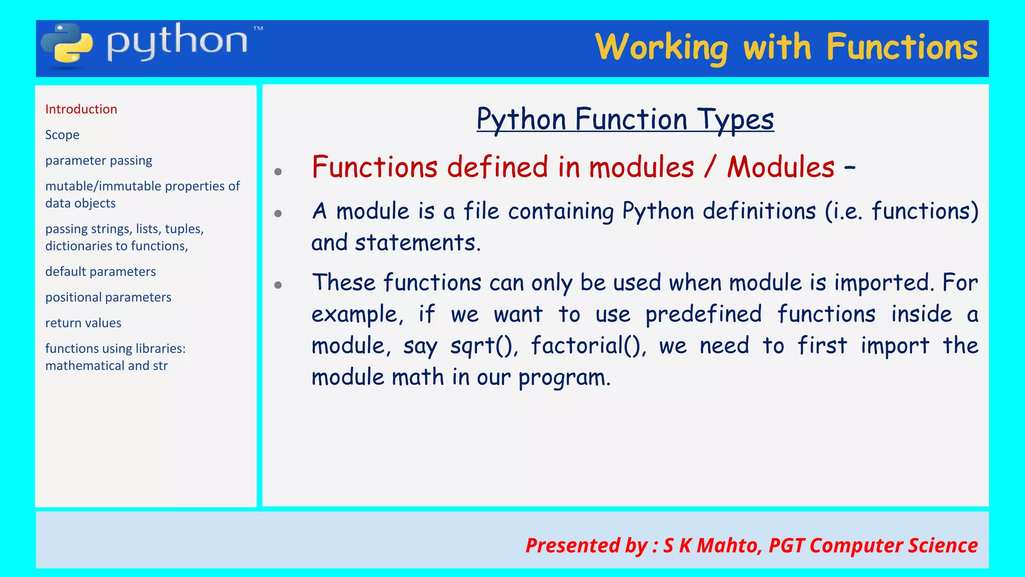 1 cs xii_python_functions_introduction _types of func | PPT