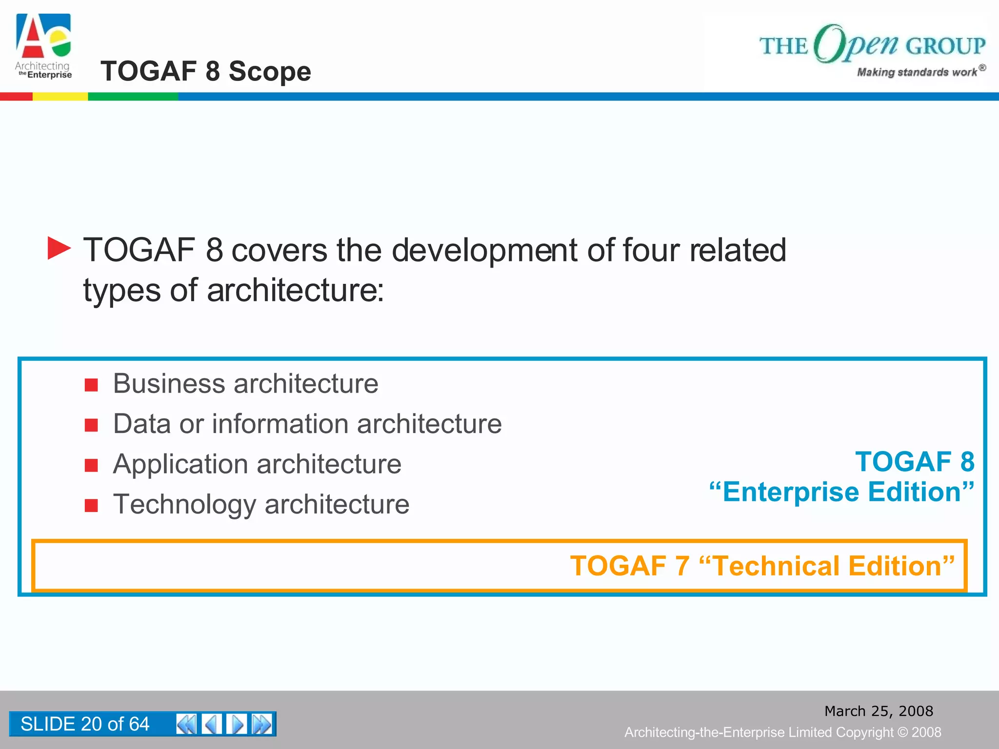 Understanding and Applying The Open Group Architecture Framework (TOGAF) | PPS