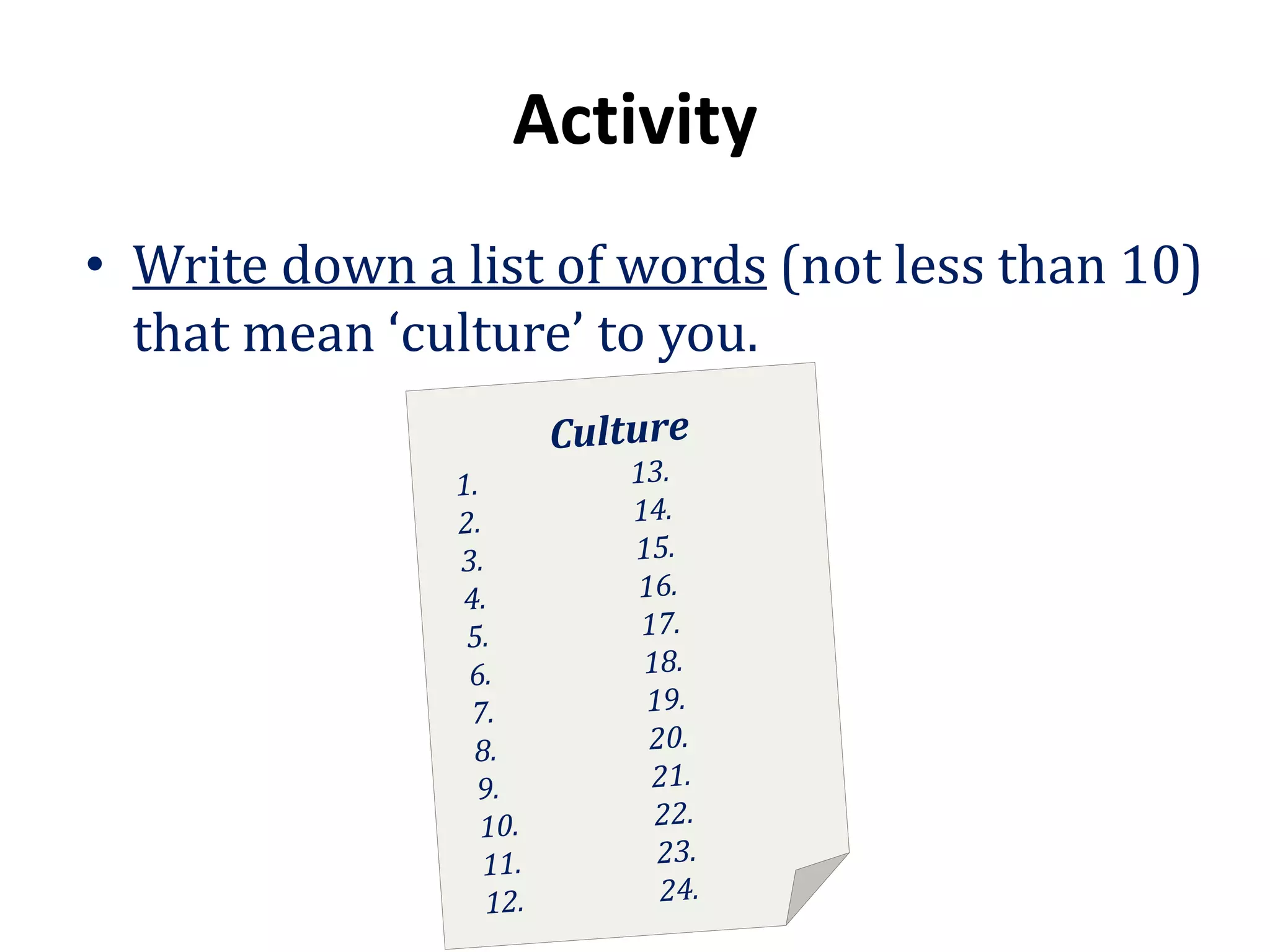 General Introduction to Culture | PPT