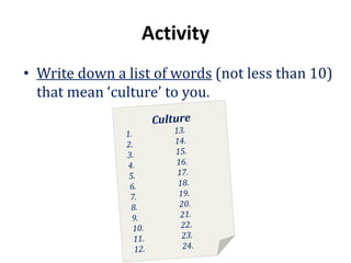 General Introduction to Culture | PPT
