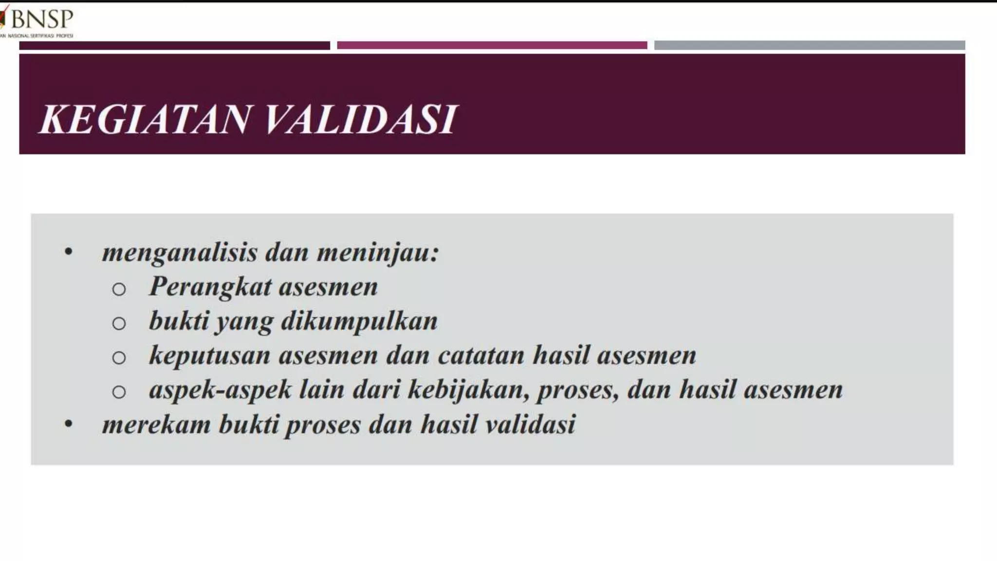 Modul Memberikan Kontribusi Dalam Validasi Asesmen | PPTX