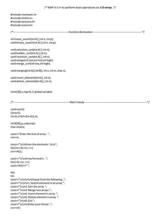 1 D Array Pdf