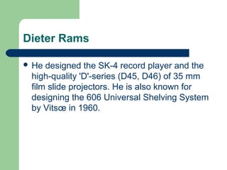 Good Design by Deiter Rams | PPT