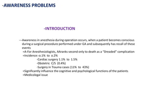 awareness problem during operation-Anesthesia | PDF