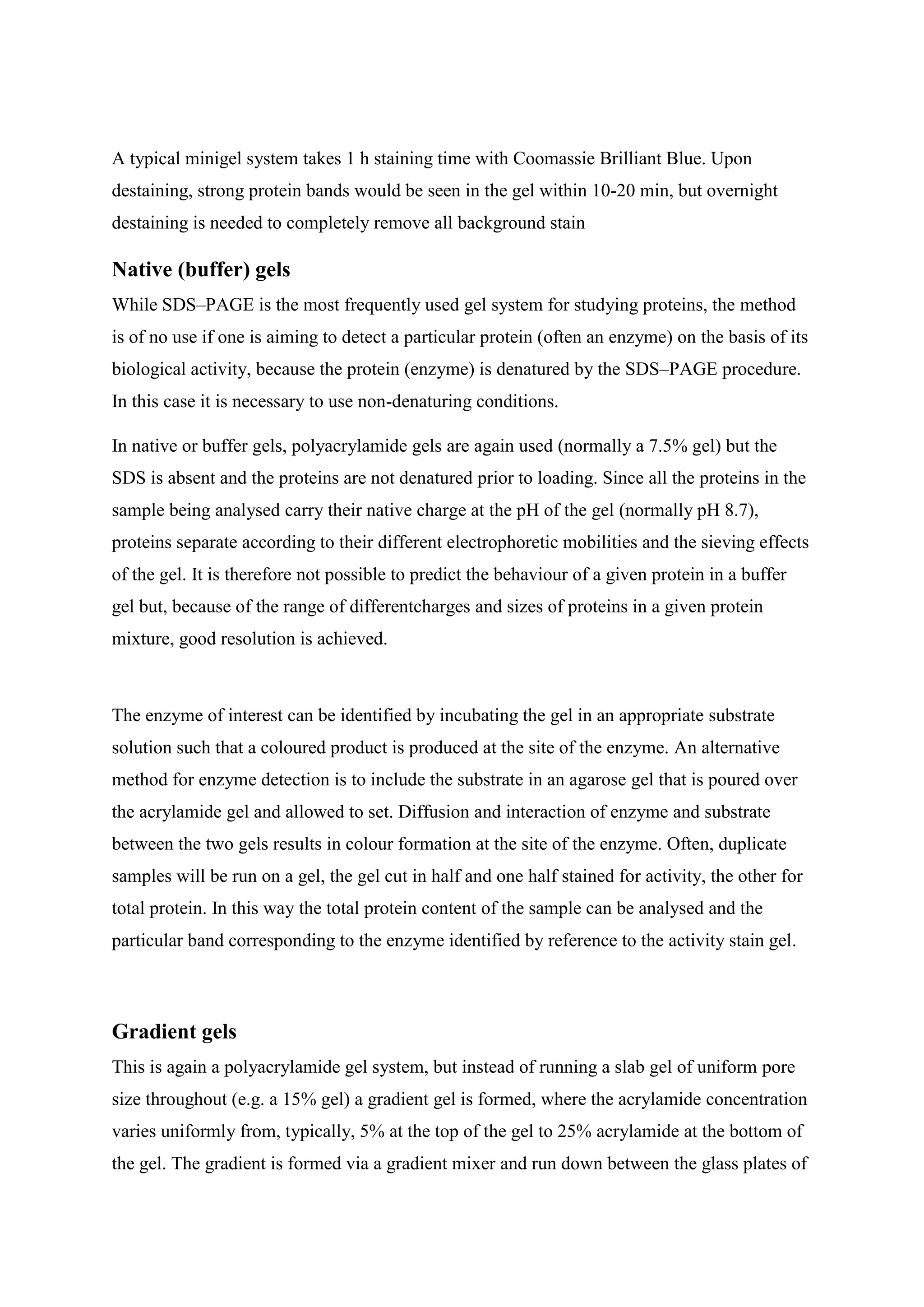 1D PAGE (Poly Acrylamide Gel Electrophoresis) | PDF